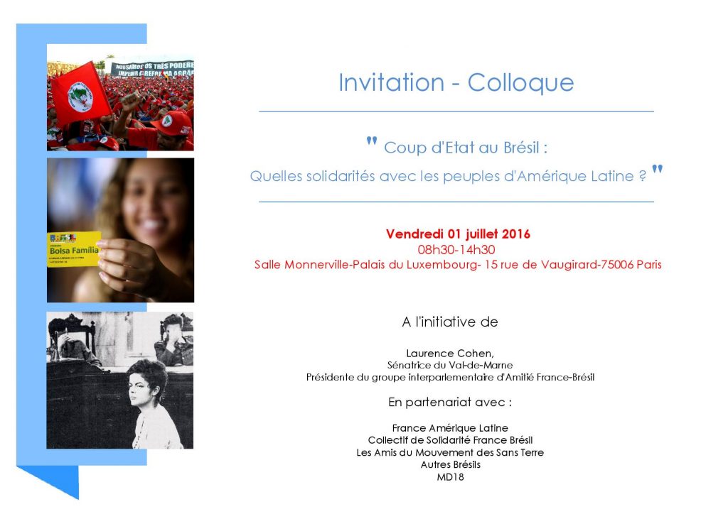 Colloque - Coup d'État au Brésil : quelles solidarités avec les peuples ...
